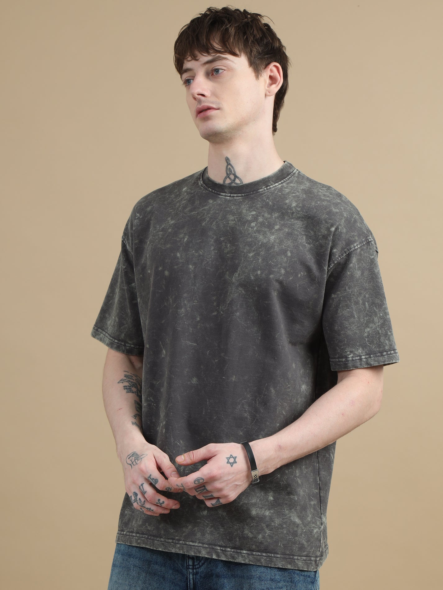 Black Color Acid Wash T-Shirt - Stylish & Unique | Pasolid