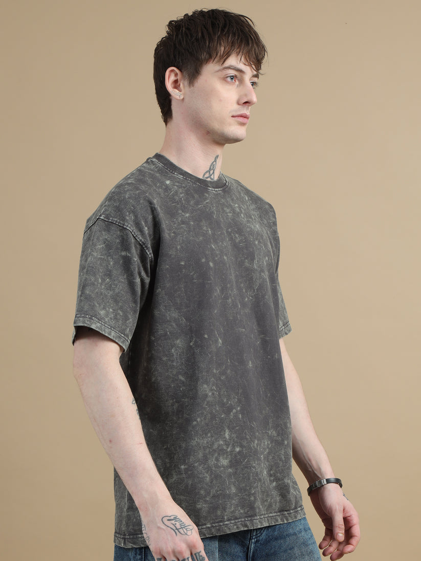 Black Color Acid Wash T-Shirt - Stylish & Unique | Pasolid