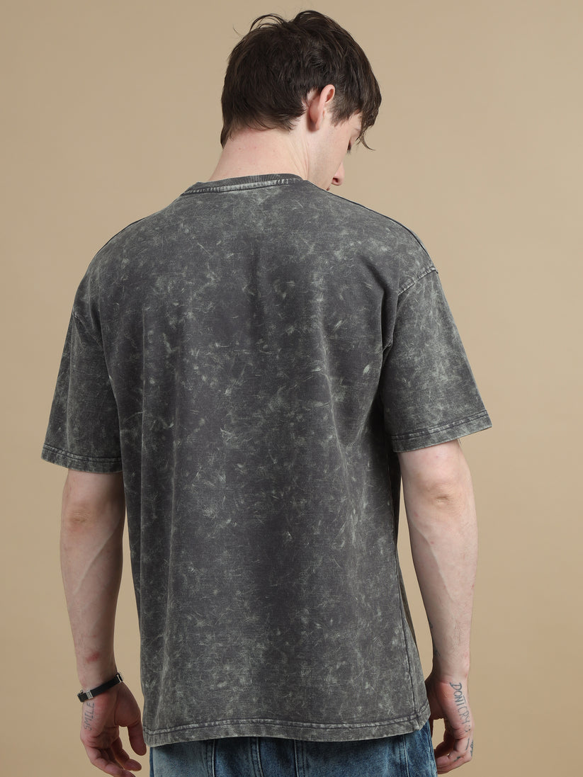 Black Color Acid Wash T-Shirt - Stylish & Unique | Pasolid