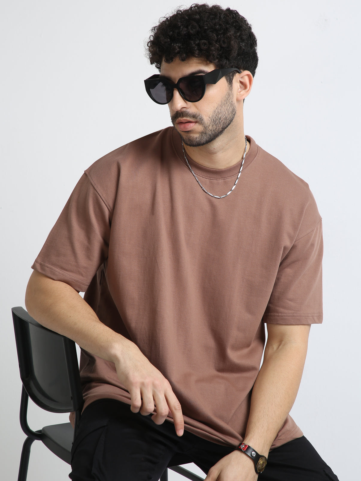 240 GSM OVERSIZE T SHIRT C-22 - LT BROWN